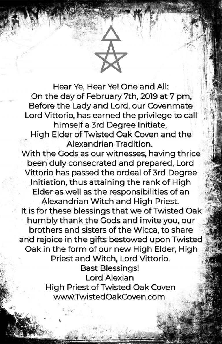 Alexandrian Wicca – Twisted Oak Coven